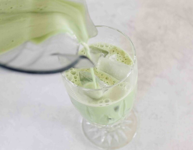 Quick and Easy Dairy Free Iced Matcha Latte Recipe | Wellness Trickle